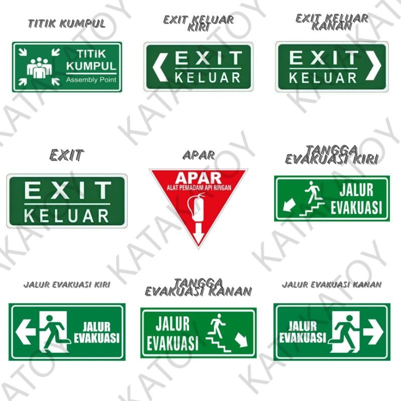 Jual RAMBU ACRYLIC 30X10 Tebal 2mm APAR JALUR EVAKUASI TITIK KUMPUL ...