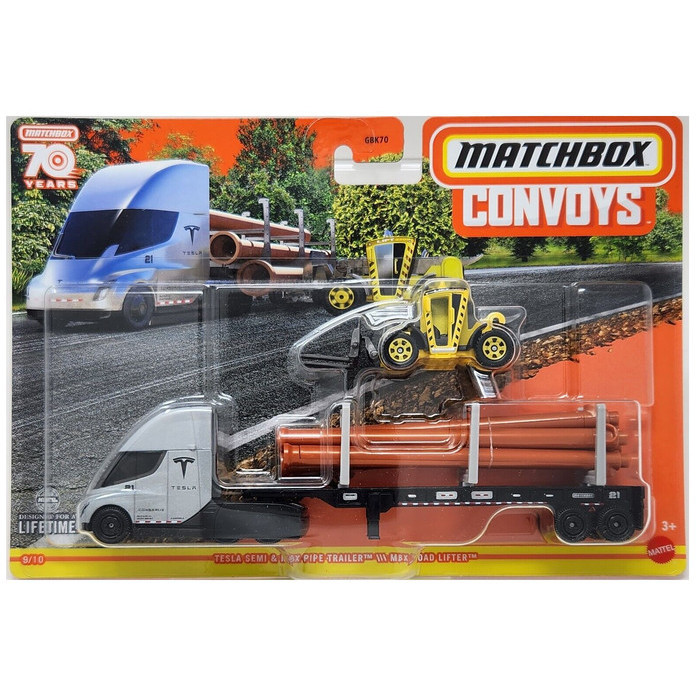 Jual Matchbox 70 Years Convoy Tesla Semi MBX Pipe Trailer & MBX Load ...