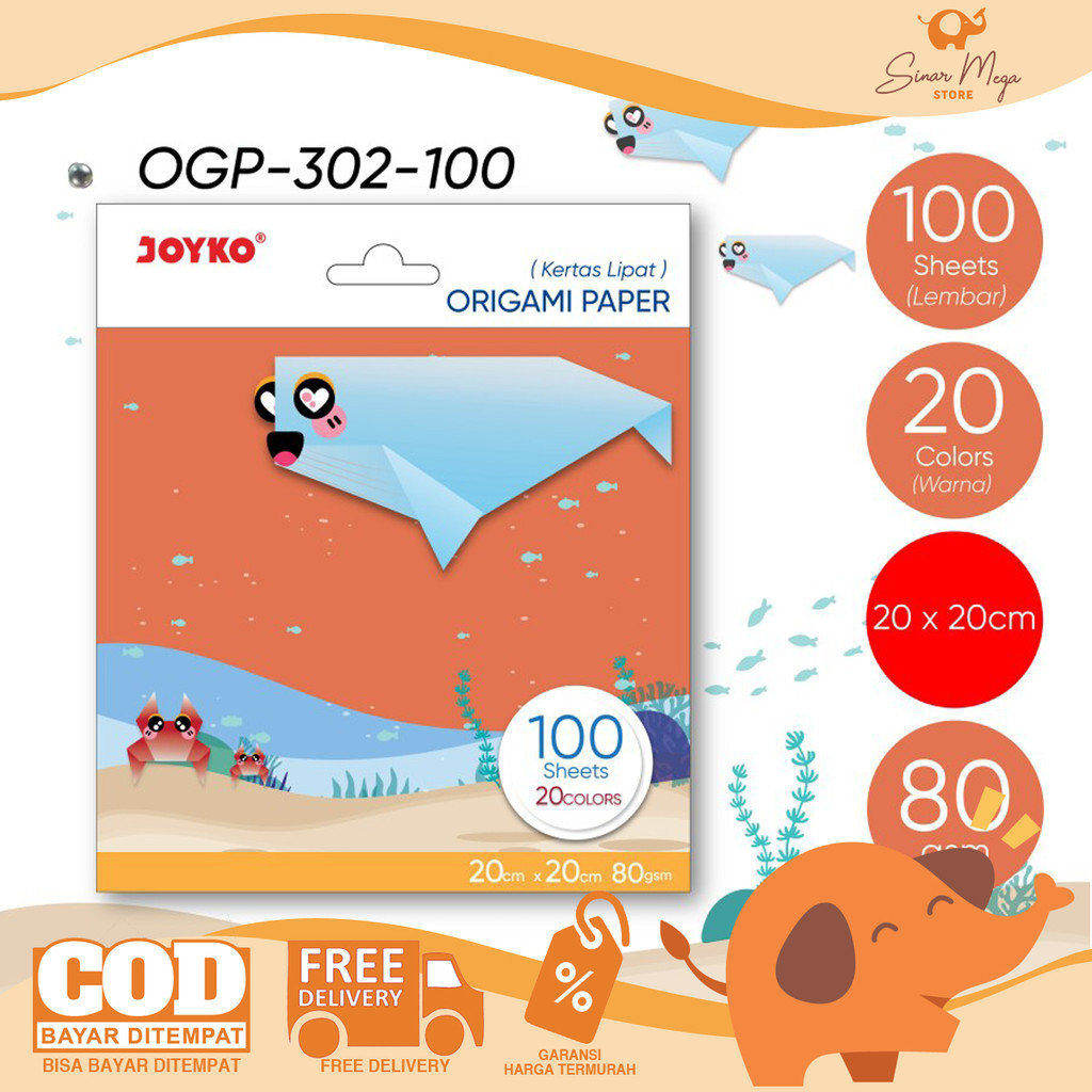 Jual Joyko Origami Paper OGP-302-100 Kertas Warna 20 x 20 cm Isi 100 ...