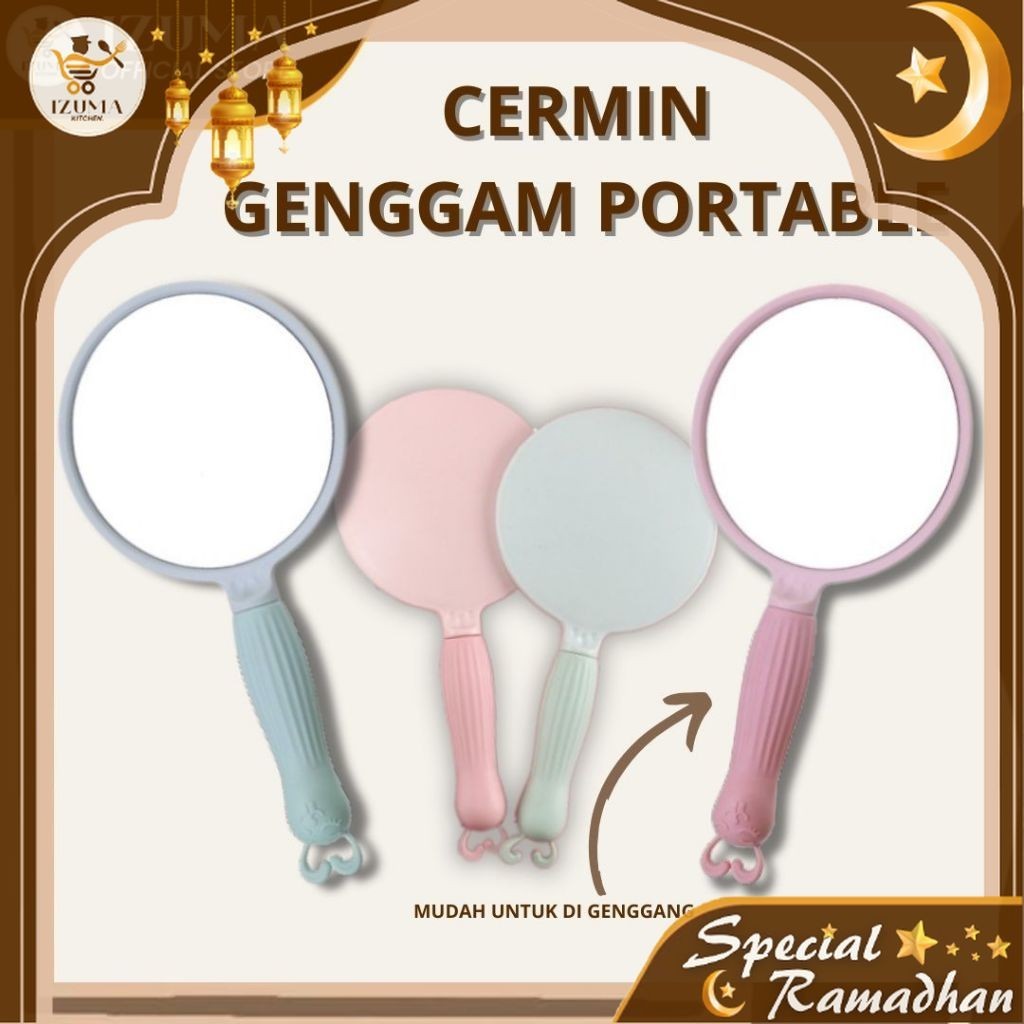 Jual IZUMA Cermin Kaca Genggam / Cermin Make Up / Beauty Mirror / Kaca ...
