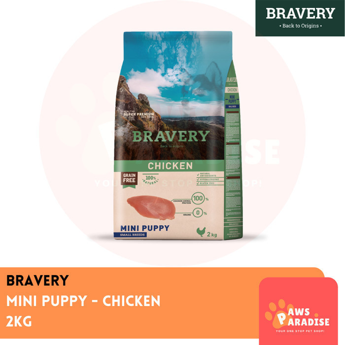 Jual Bravery Grain Free Mini Breed Puppy Chicken Dog Food 2 kg | Shopee ...