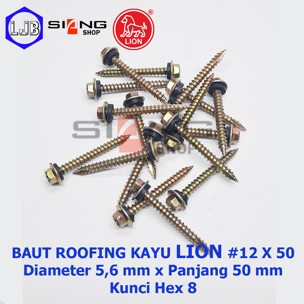 Jual Baut Roofing Kayu LION #12 Panjang 50 mm | Shopee Indonesia