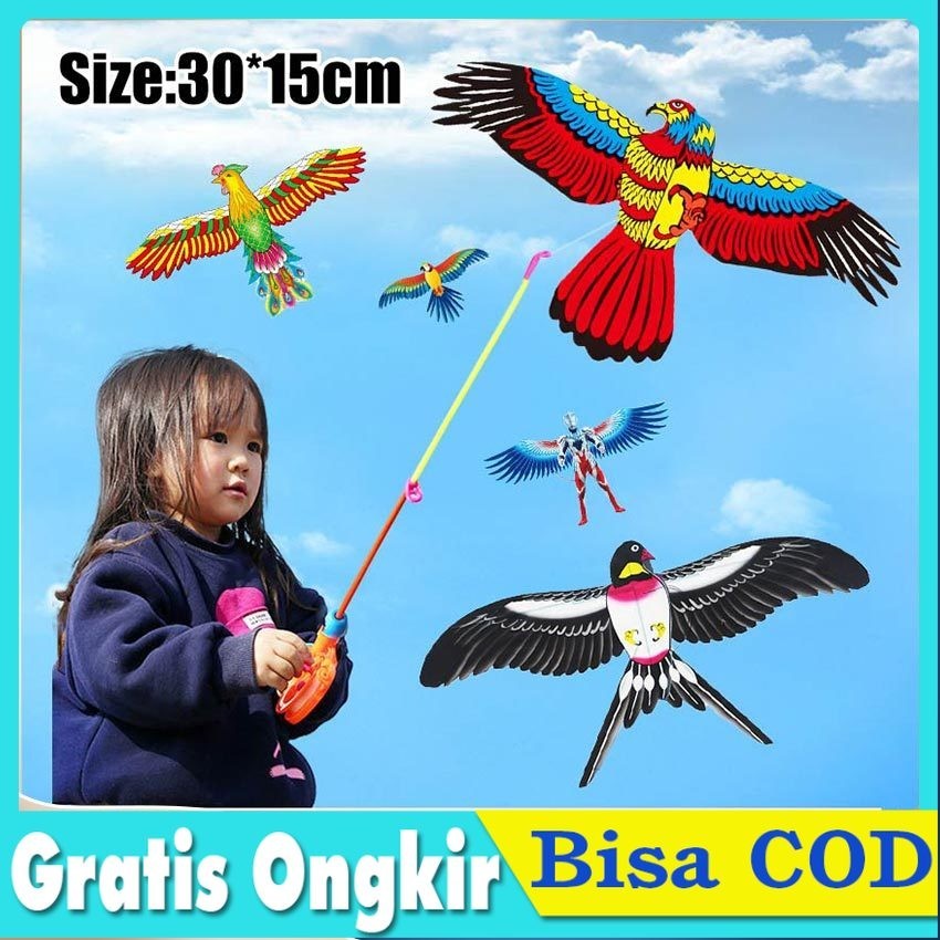 Jual Mainan Layangan Anak Bentuk Burung / Layangan Karakter Satu Set ...