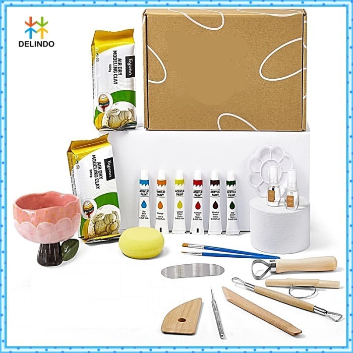 Jual DIY Clay Kit Tool Set Tanah Liat Lengkap Kerajinan Pottery Art ...