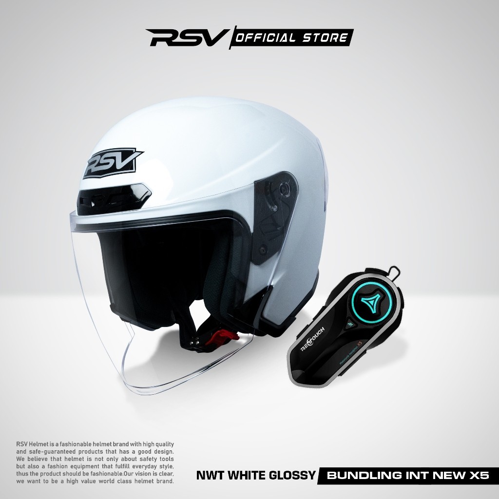 Jual HELM RSV NEW WINDTAIL SOLID + INTERCOM RETOUCH NEW X5 | Shopee ...