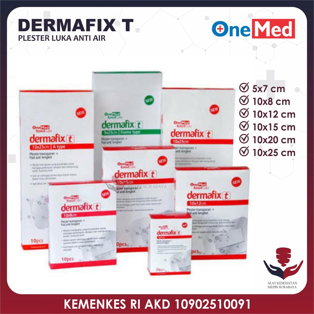 Jual Dermafix T Onemed Alat Pertolongan Plaster Transparan Plester Luka Sesar Anti Air Bening ...