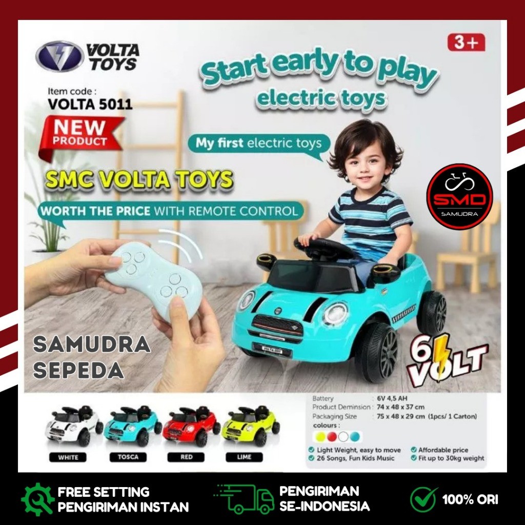Jual (BANDUNG) Mobil Aki Mainan Anak Remote Cas Merk SHP Volta SMC 5011 ...
