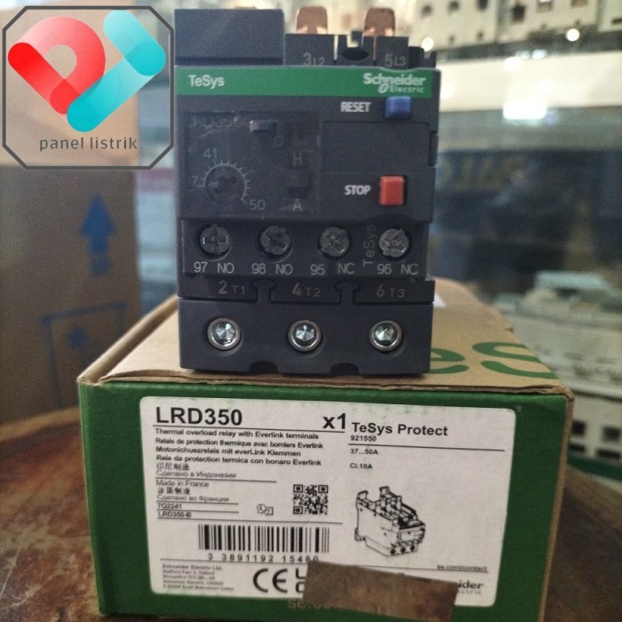 Jual SCHNEIDER LC1D THERMAL OVERLOAD RELAY LRD350 37-50 A LC1D40A ...