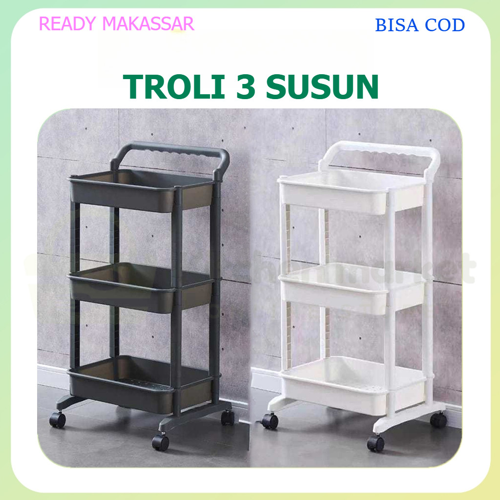 Jual RAK TROLI SX 3 SUSUN RAK SALON RAK PENYIMPANAN DAPUR RAK KOSMETIK ...