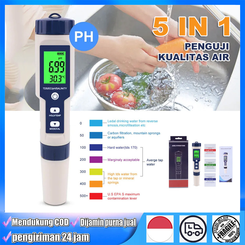 Jual 5 in 1 Pena Multifungsi Pengukur Digital Kualitas Air Dengan ...