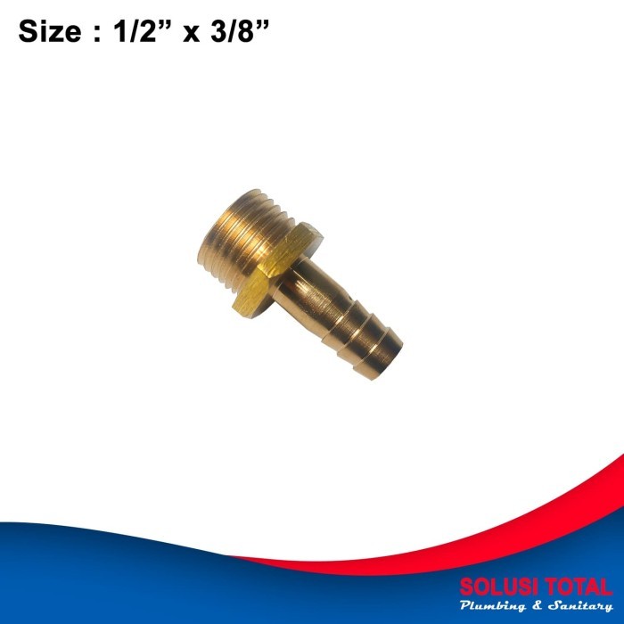 Jual Nepel Selang 1/2 x 3/8 Nipple Kuningan Lokal Sambungan Hose ...