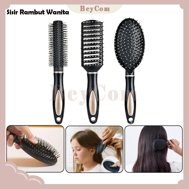 Jual Sisir Rambut Anti Kusut Sisir Oval Bulat Kotak/Bantalan Udara ...