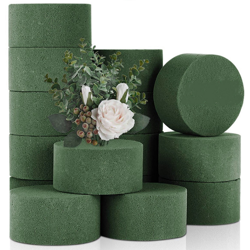 Jual DIY Round Floral Foam Bricks Flowers Mud Green Florist Styrofoam ...