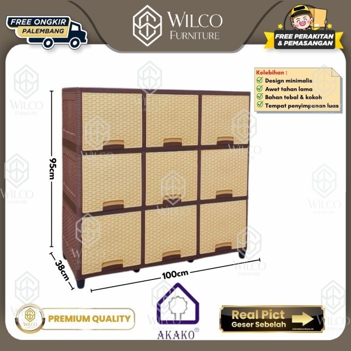 Jual Lemari Plastik Akako Billpin Roll Up 3P / Rak Susun 9 Pintu ...