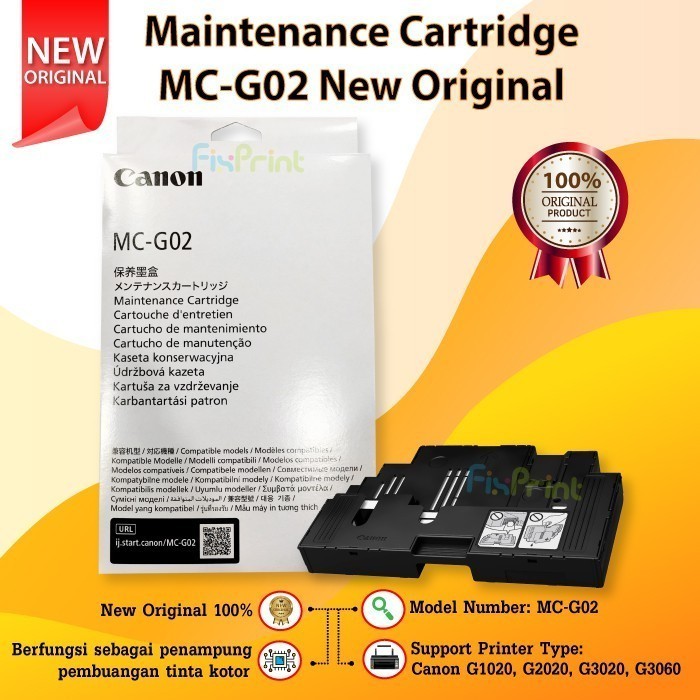 Jual Maintenance Cartridge MC-G02 New Original, Waste Ink Printer Canon G1020 G2020 G3020 G3060 ...