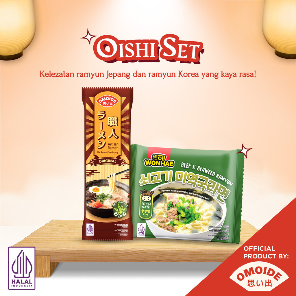 Jual Omoide Oishi Set - Artisan Ramen 105 gr & Wonhae Beef Seaweed ...
