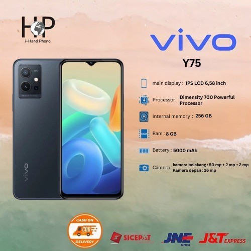 Jual VIVO Y75 5G HP Cuci Gudang MURAH RAM 8+256GB Smartphone Android ...
