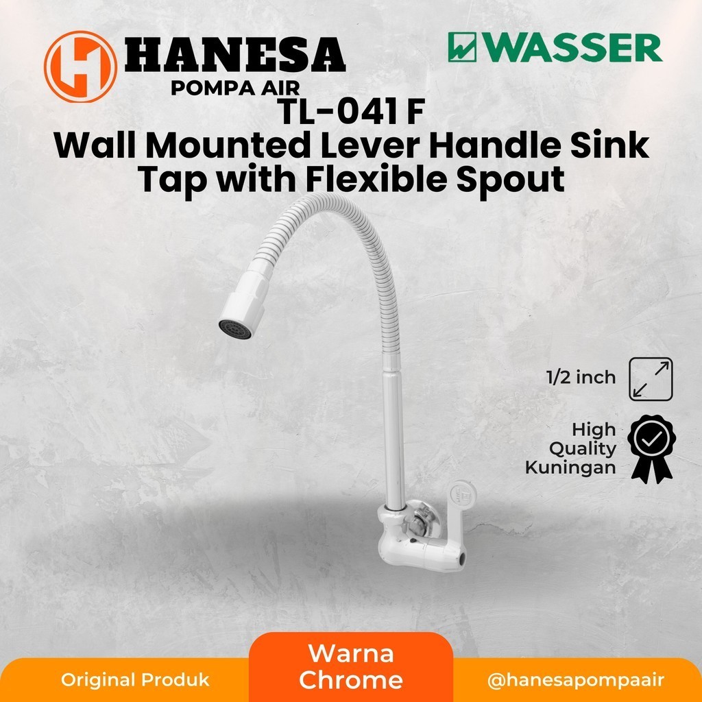 Jual WASSER TL - 041 F (Wall Mounted Lever Handle Sink Tap w/ Flexible ...