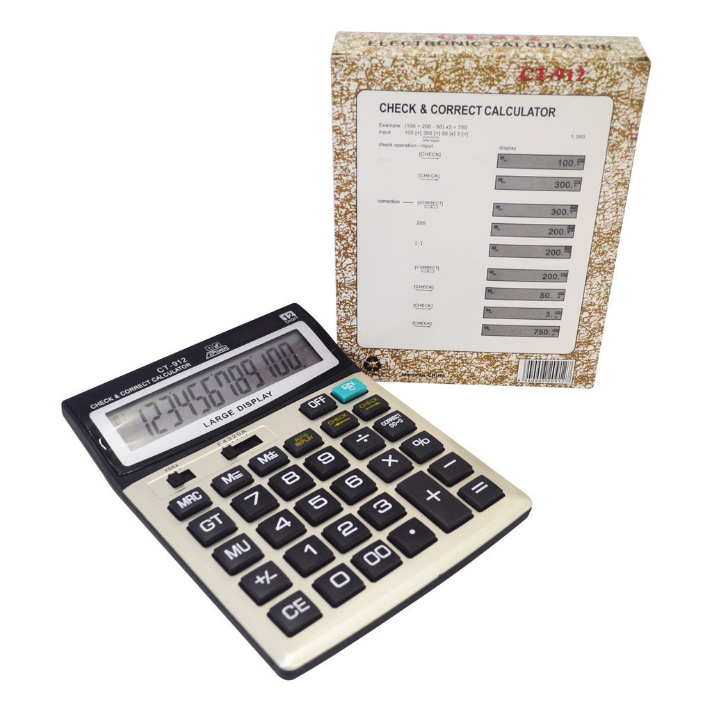 Jual Kalkulator Besar Calculator CT-912 Dekstop Calculator 12 Digit ...