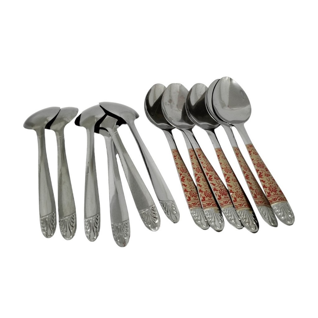 Jual Sendok Makan Tebal 1 lusin 12 pcs Batik Stainless Steel Motif ...