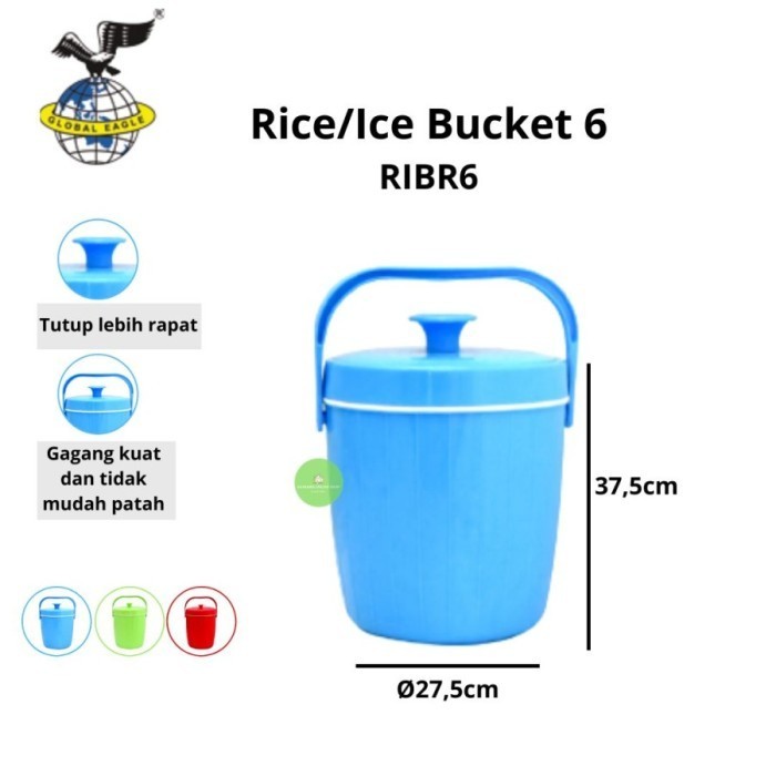 Jual TERMOS NASI / RICE BUCKET/ TERMOS ES / ICE BUCKET 6L Global Eagle ...