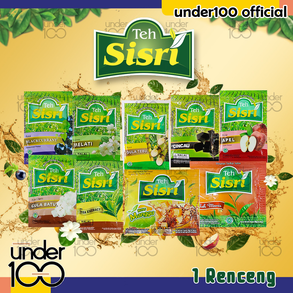 Jual Under100 Teh Sisri 1 Renceng Isi 10 Sachet All Variant | Gula Batu ...