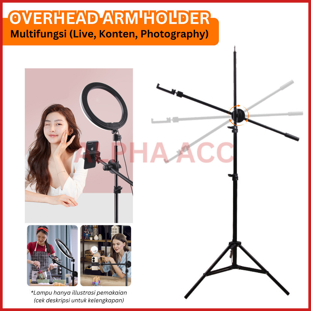 Jual ZMP70 Overhead Tripod Armstand Phone Holder Stick Multifungsi ...