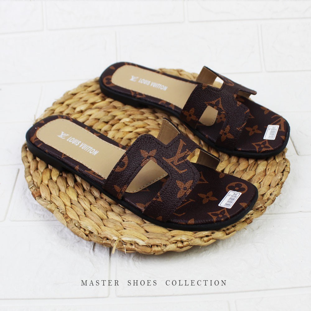 Jual Sandal Wanita LV H slop Slip On Remaja Kekinian / Sendal Teplek ...