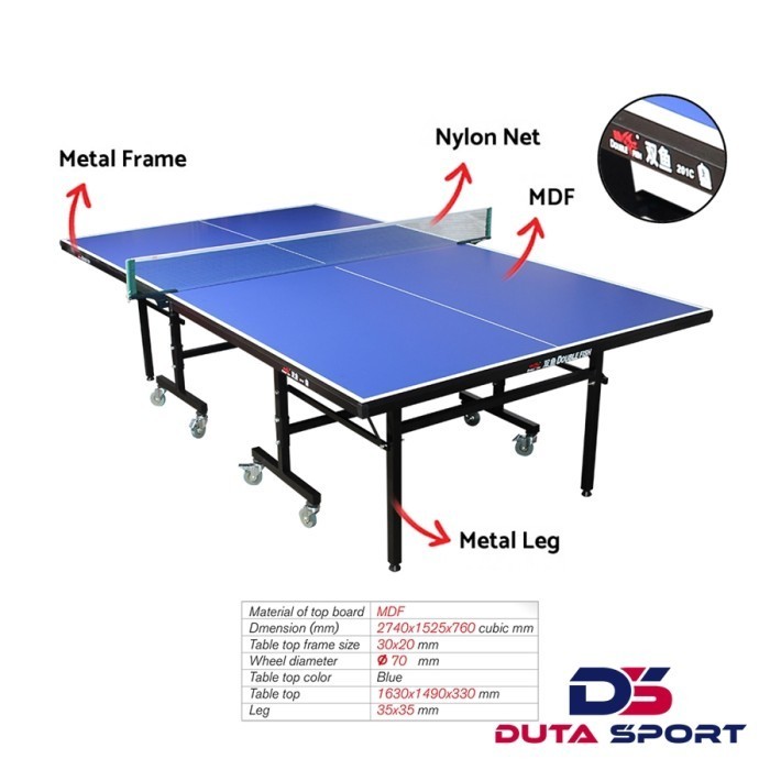 Jual Meja Pingpong Tenis Meja Double Fish 201 C Import | Shopee Indonesia