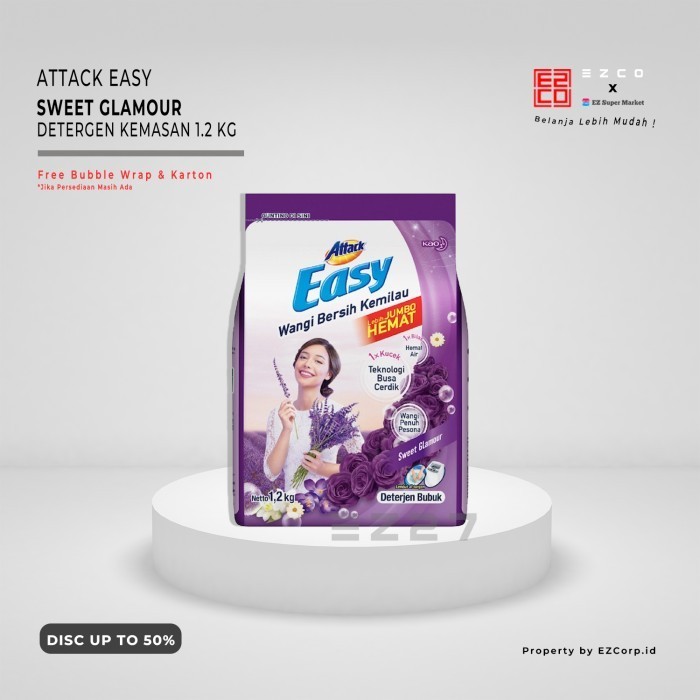 Jual ATTACK EASY DETERGEN BUBUK SWEET GLAMOUR KEMASAN 1,2 KG | Shopee Indonesia