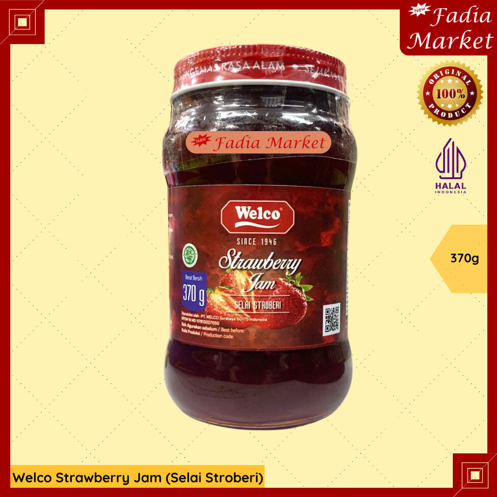 Jual Welco Strawberry Jam Selai Buah Roti Stroberi 370g | Shopee Indonesia