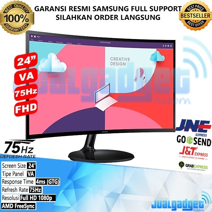 Jual Monitor LED 24 inch Samsung Curved Gaming S24C360 - 75Hz - 4ms ...
