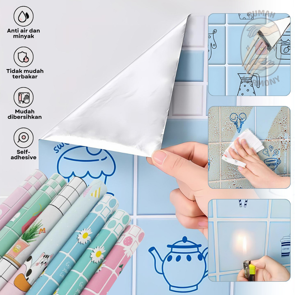 Jual Wallpaper Wallsticker Dinding Dapur 60CM x 3M Motif Best Seller ...