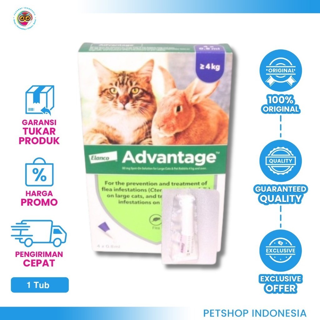 Jual ADVANTAGE Obat Kutu Kucing Kelinci Cat Rabbits Mulai Dari 4kg 1 ...