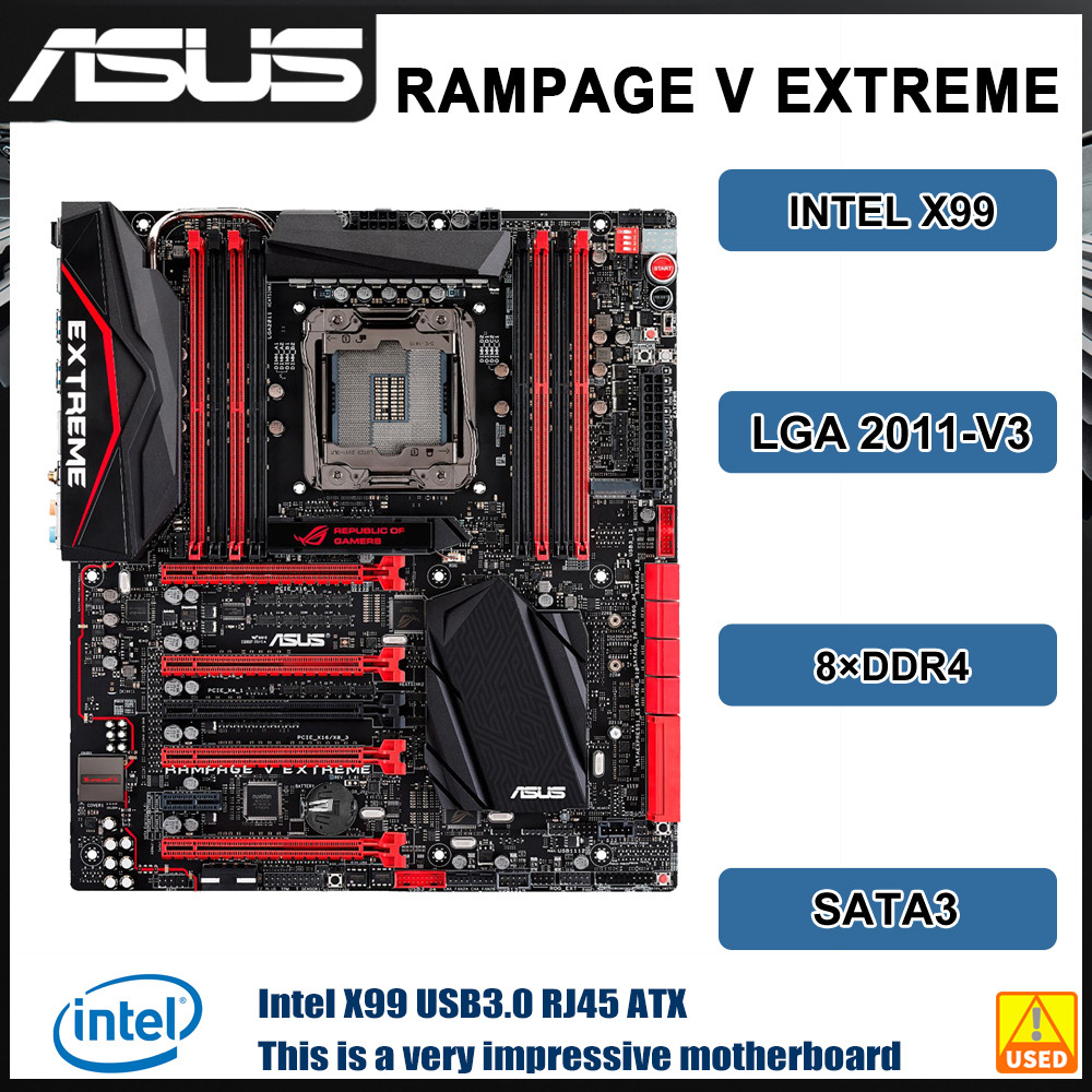 Jual Asus RAMPAGE V EXTREME X99 Motherboard LGA 2011-V3 DDR4 128GB ...