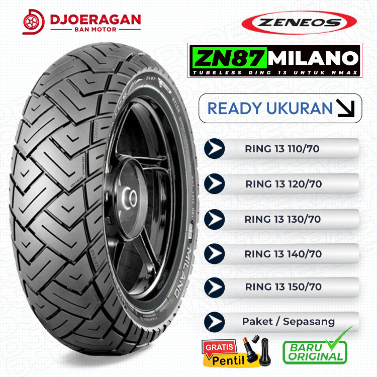 Jual BAN MOTOR NMAX ZENEOS MILANO Ring 13 TUBELESS DEPAN BELAKANG ...