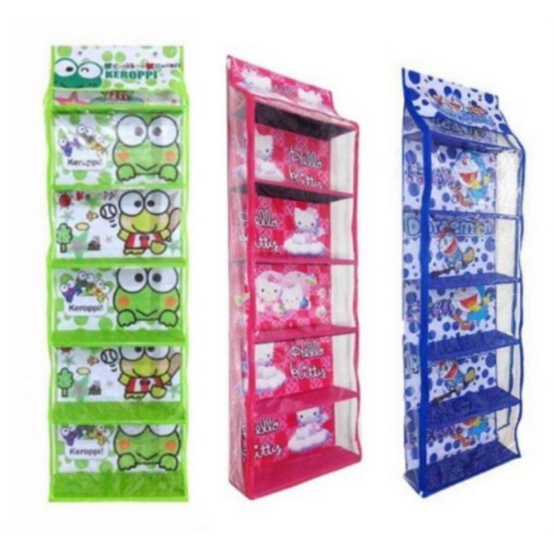 Jual Rak tas karakter rak tas gantung 6 susun ful sleting | Shopee ...