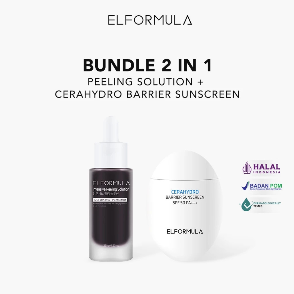 Jual ELFORMULA Bundle 2in1 - Intensive Peeling Solution + CeraHydro Barrier Repair Sunscreen SPF ...