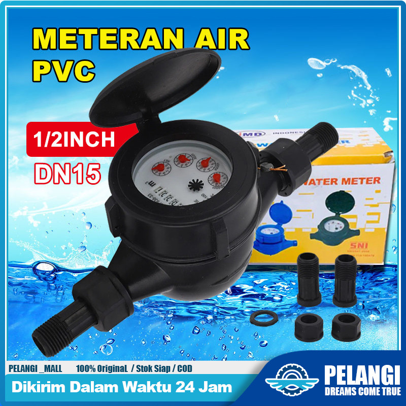 Jual Meteran Air PVC 1/2" Meteran Air PDAM PAM Water Meter Original ...