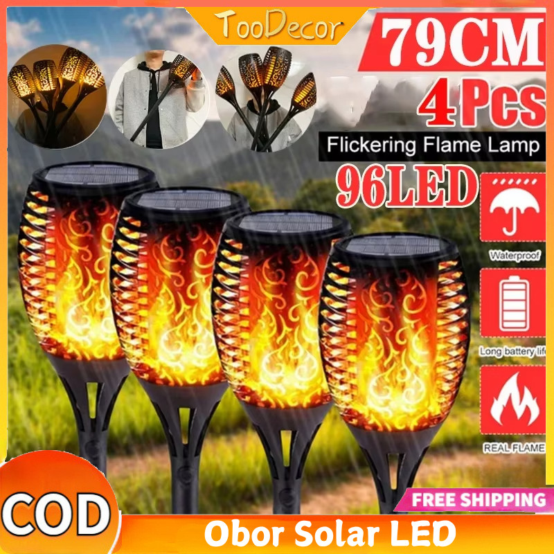 Jual Lampu Taman Obor Solar LED Lampu Api Taman Tancap Tenaga Matahari ...