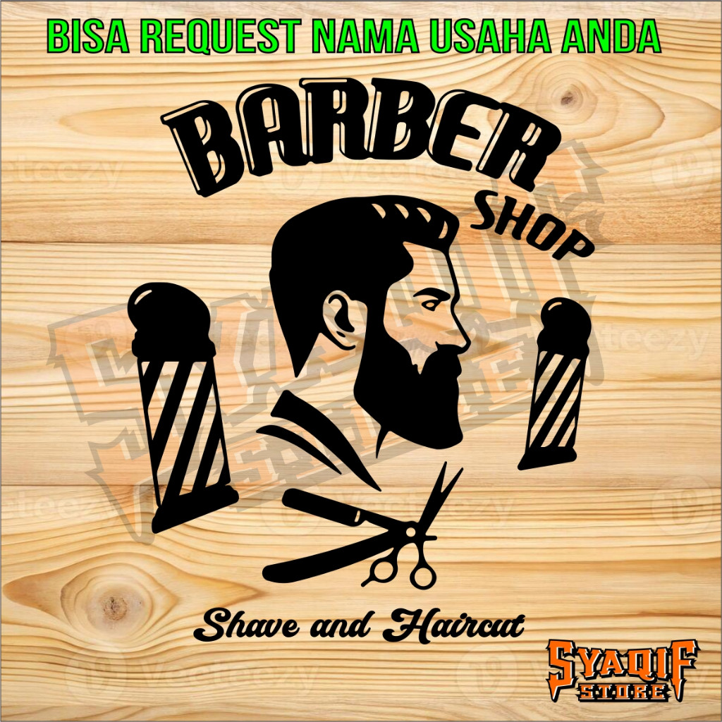 Jual STIKER CUSTOM cutting KACA & DINDING BARBERSHOP PANGKAS RAMBUT ...