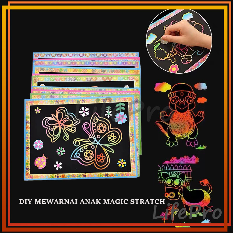 Jual Mainan Gosok Mewarnai / Magic Stratch Color / Diy Mewarnai Anak ...