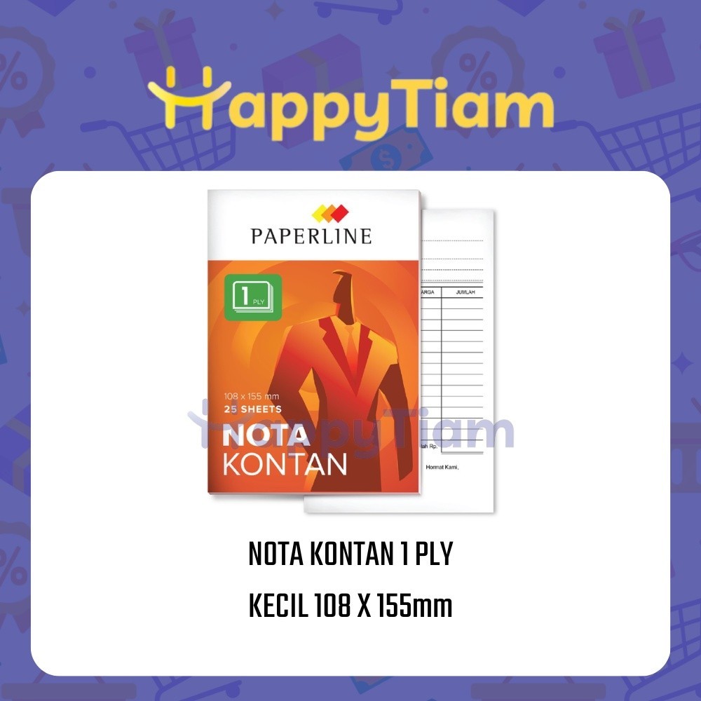 Jual NOTA KONTAN 1 PLY KECIL 50 LEMBAR PAPERLINE BUKU KWITANSI K1 ...