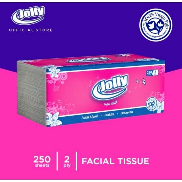 Jual Tissue Jolly 250 Sheet 2ply Facial Tisu Wajah merek Jolly 250 ...