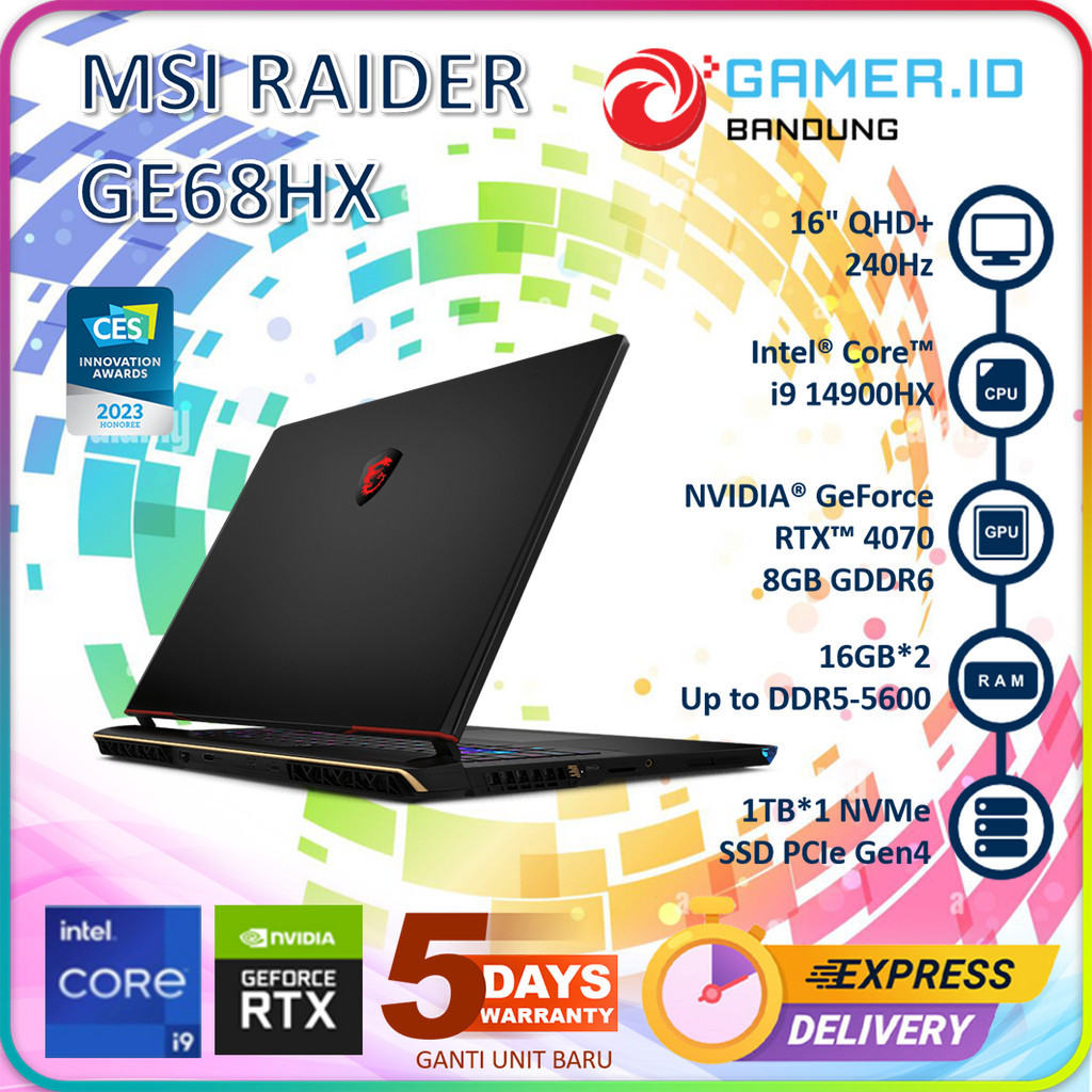 Jual MSI RAIDER GE68HX I9 14900HX RTX4070 32GB 1TB 16.0QHD+240HZ ...