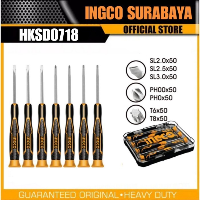 Jual INGCO HKSD07108 OBENG SET 7PCS PRECISION SCREWDRIVER JAM HP LAPTOP ...