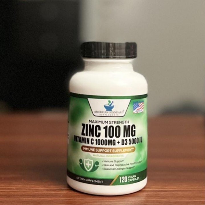 Jual American Standart Suplemen Zinc 100Mg D3 5000 UI Vitamin C 1000 ...