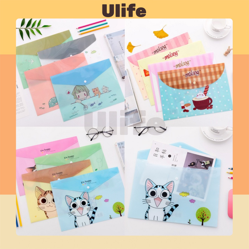 Jual Map Plastik A4 Karakter / Kartun Lucu Map File Lucu Map Kancing A4 ...