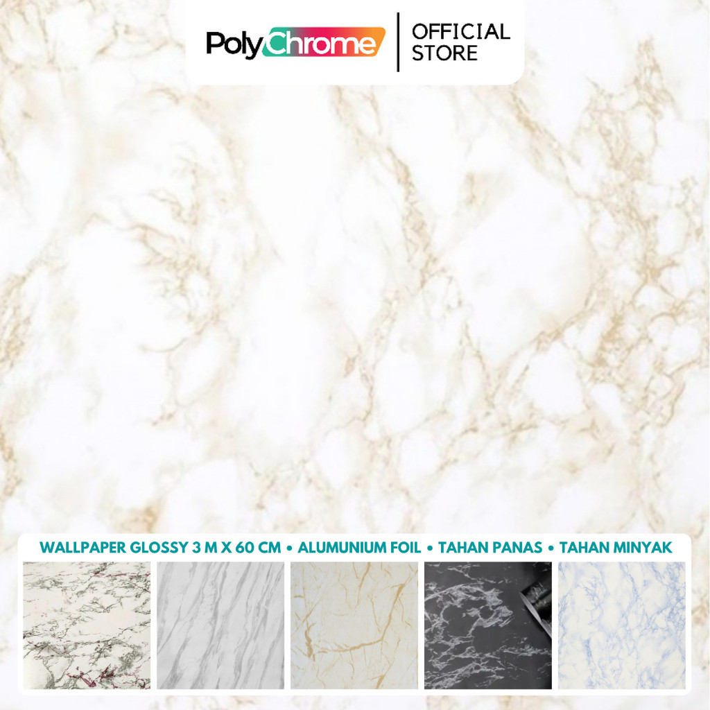 Jual Wallpaper Stiker Dapur Marmer Putih Doff / Tidak Glossy Marble ...
