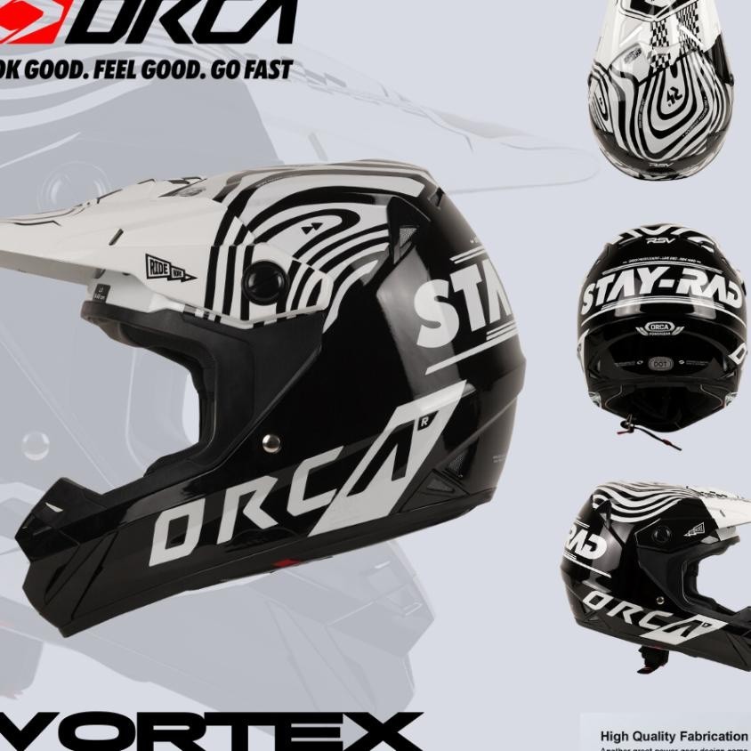 Jual Orca Powergear - Helm Full Face Cross Orca X Rsv Vortex Bla-White ...
